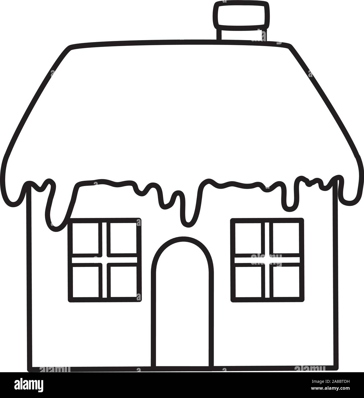 house with snow line style icon Stock Vector Image & Art - Alamy