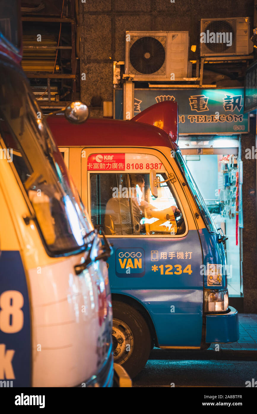The Hong Kong mini red bus, taken at Mongkok where the Instagram famous ...
