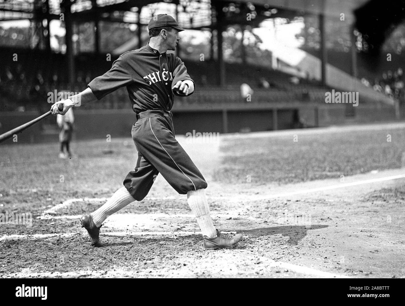 Professional Baseball player swinging a bat ca. 1913 Stock Photo - Alamy