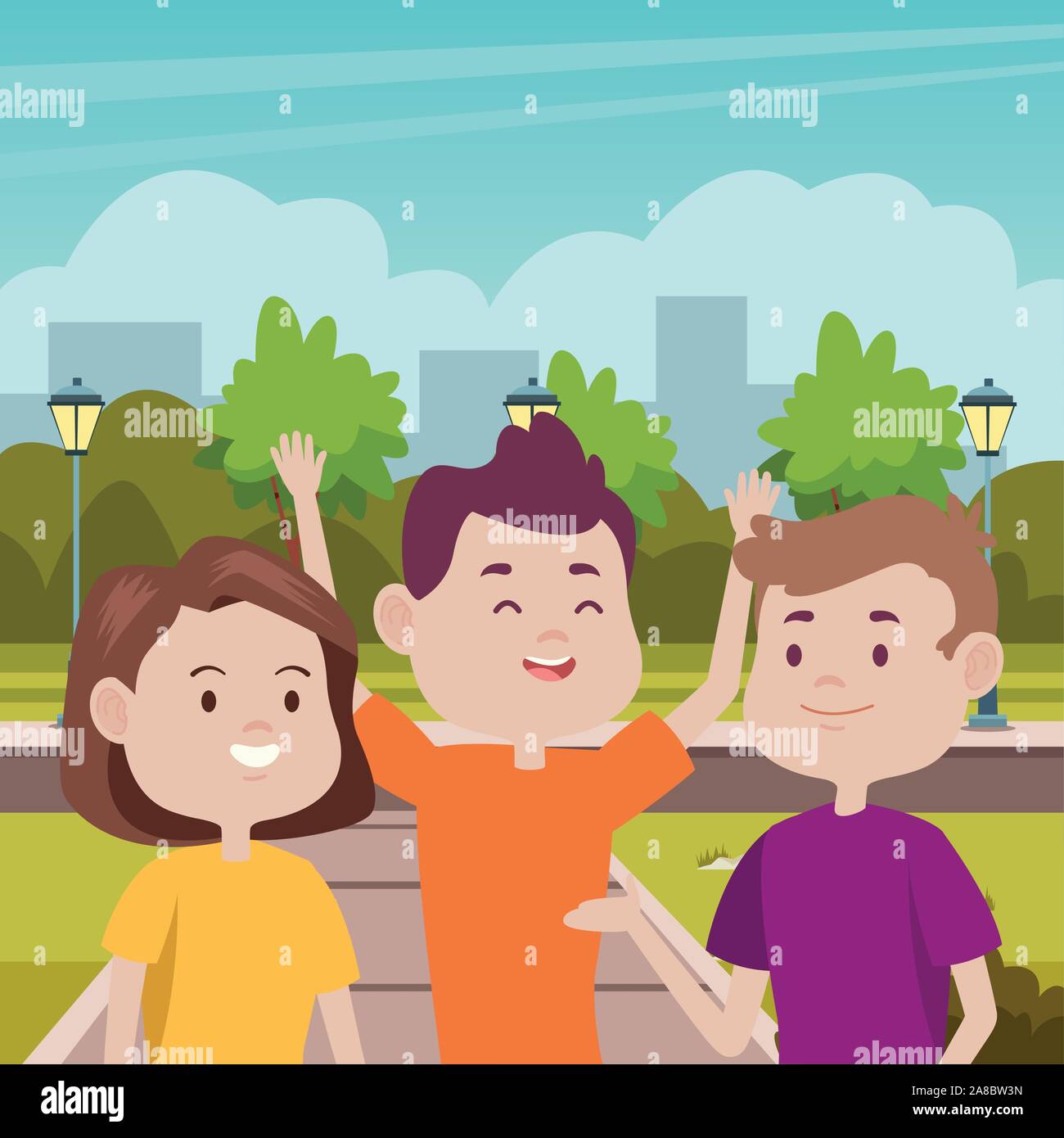 young people characters in the park Stock Vector Image & Art - Alamy