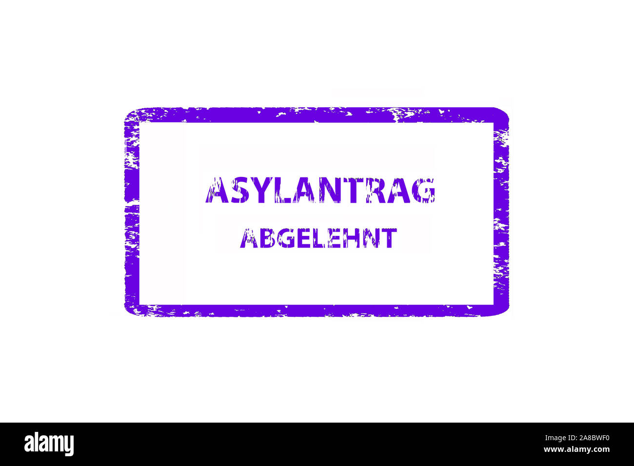 Stempel, Inschrift: ASYLANTRAG ABGELHNT, Stempel Stock Photo - Alamy