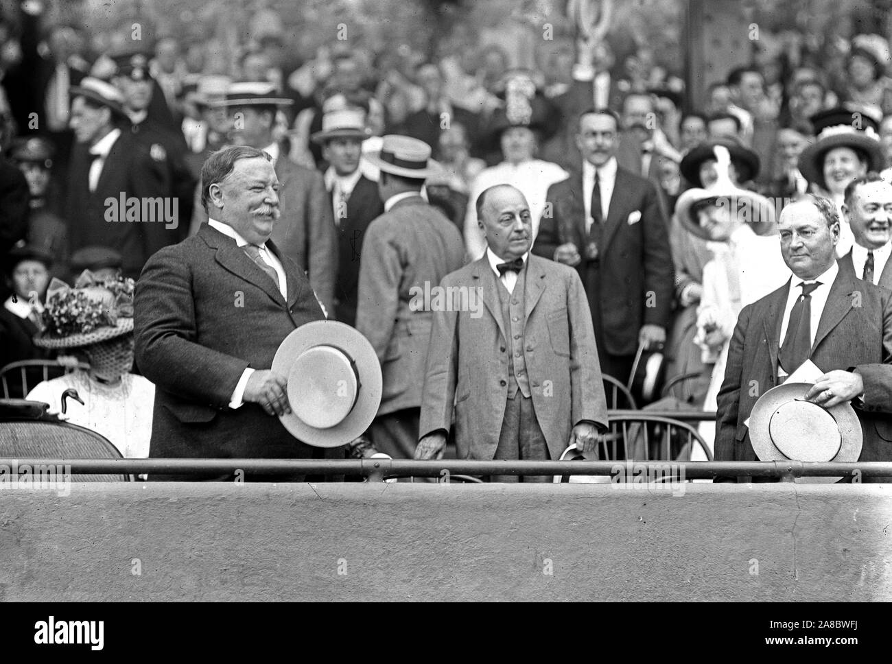 President William Howard Taft at baseball game with Philander Knox, and ...