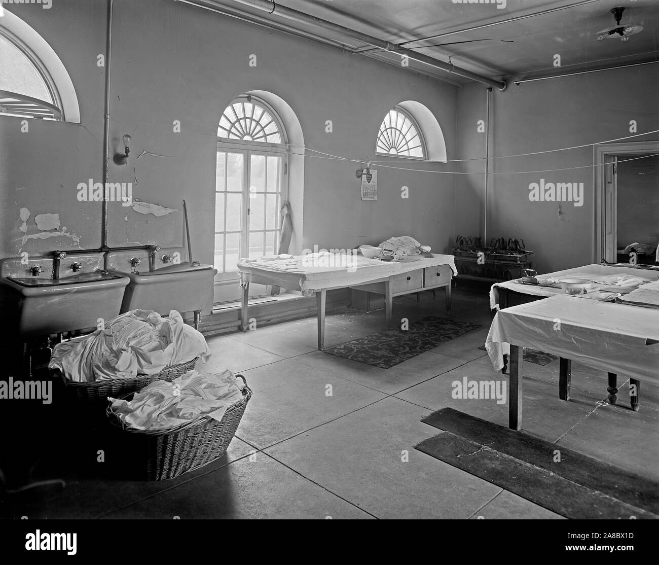 White interior laundry room Black and White Stock Photos & Images - Alamy