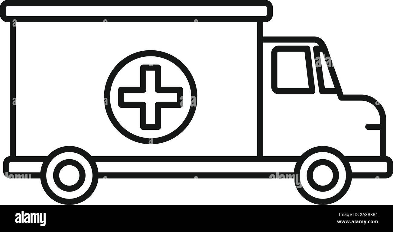 Ambulance van icon. Outline ambulance van vector icon for web design ...