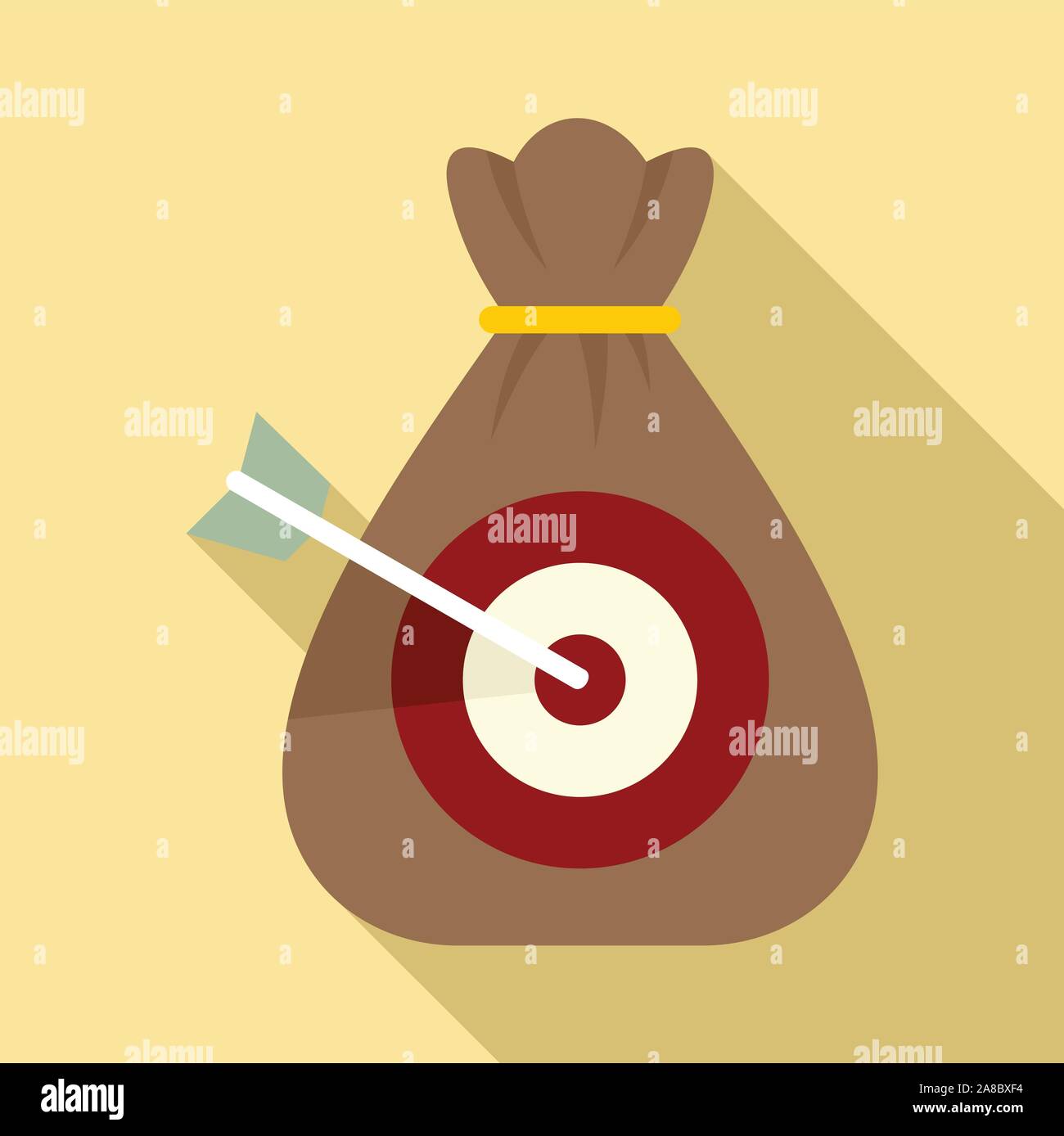 Money bag target icon. Flat illustration of money bag target vector ...