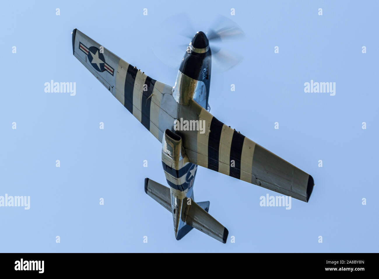 A World War II era P-51 Mustang performs a flyby at the 2019 Thunder ...
