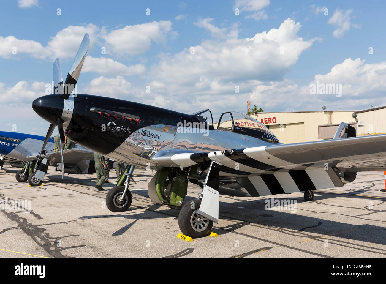 A World War II era P-51 Mustang performs a flyby at the 2019 Thunder ...