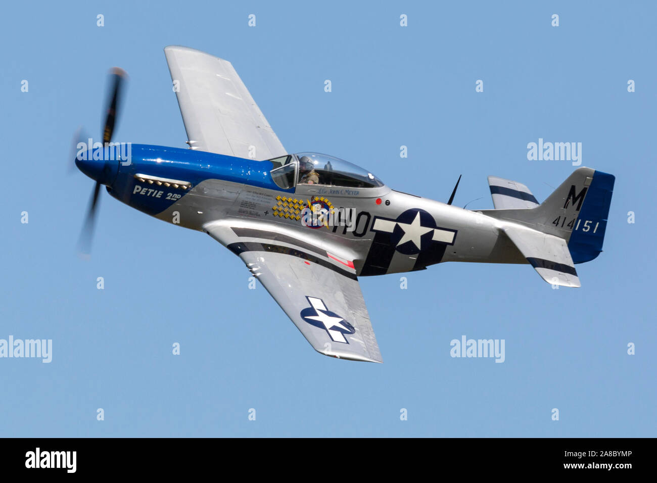 A World War II era P-51 Mustang performs a flyby at the 2019 Thunder ...
