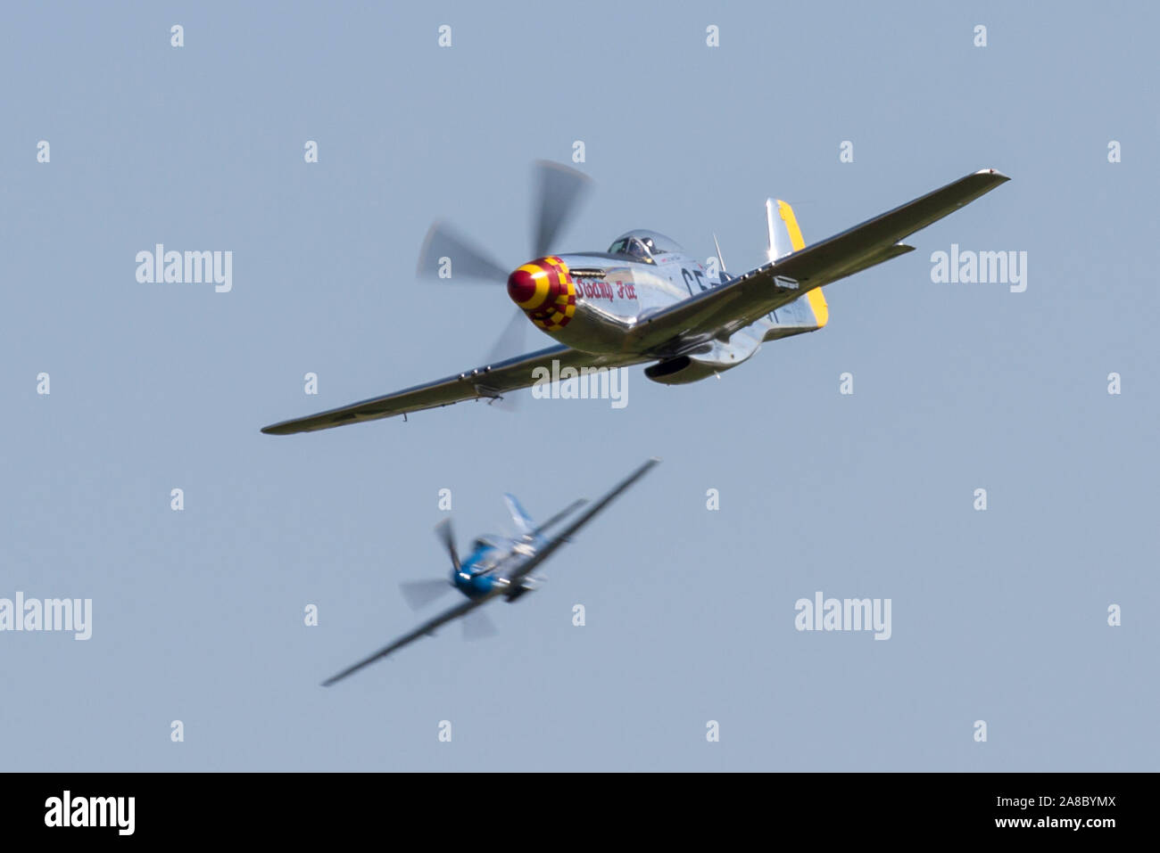 A World War II era P-51 Mustang performs a flyby at the 2019 Thunder ...