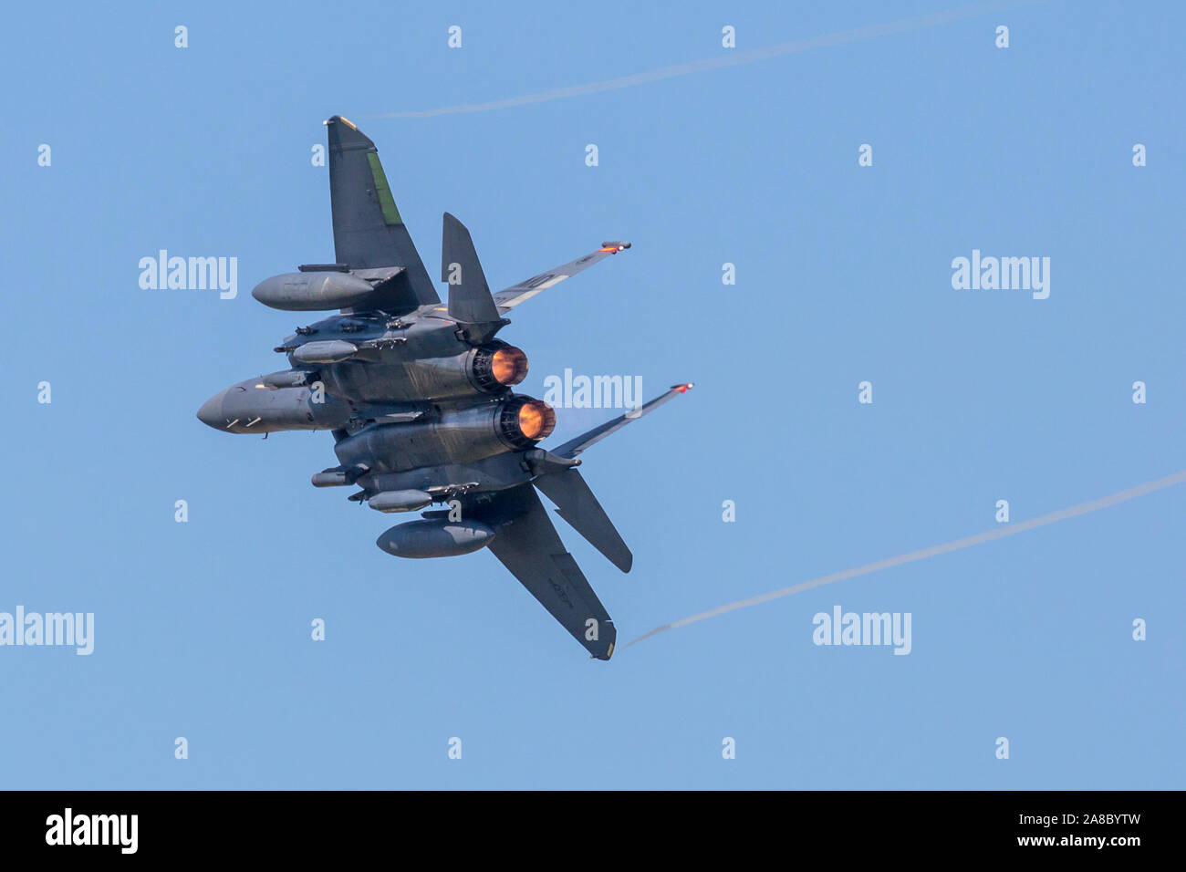 United States Air Force F-15 Strike Eagle giving a flyby at the 2019 ...