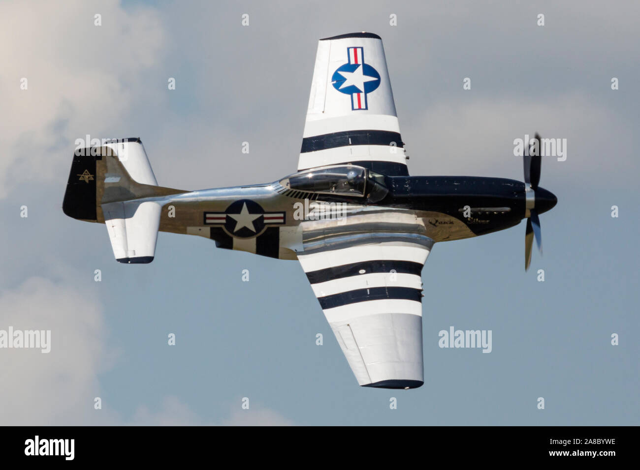 A World War II era P-51 Mustang performs a flyby at the 2019 Thunder ...