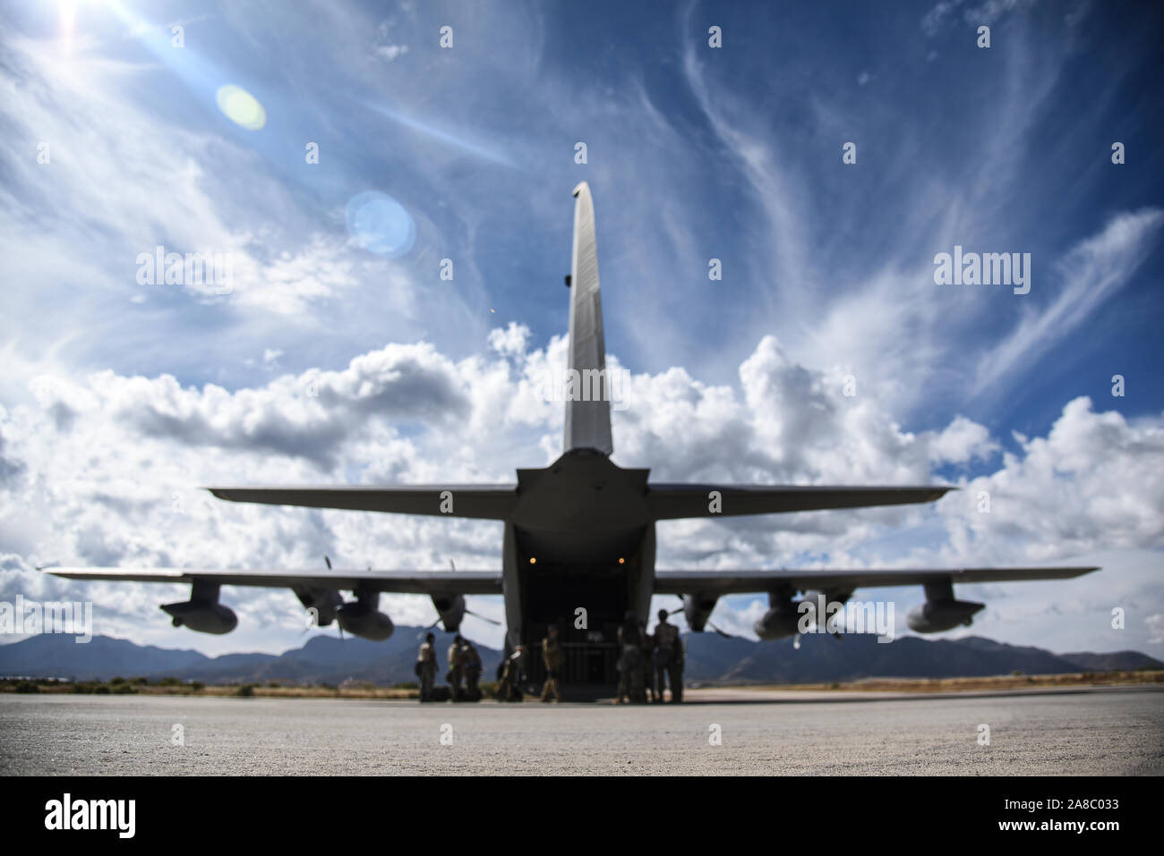 An HC-130J Combat King II assigned to the 79th Rescue Squadron sits on ...