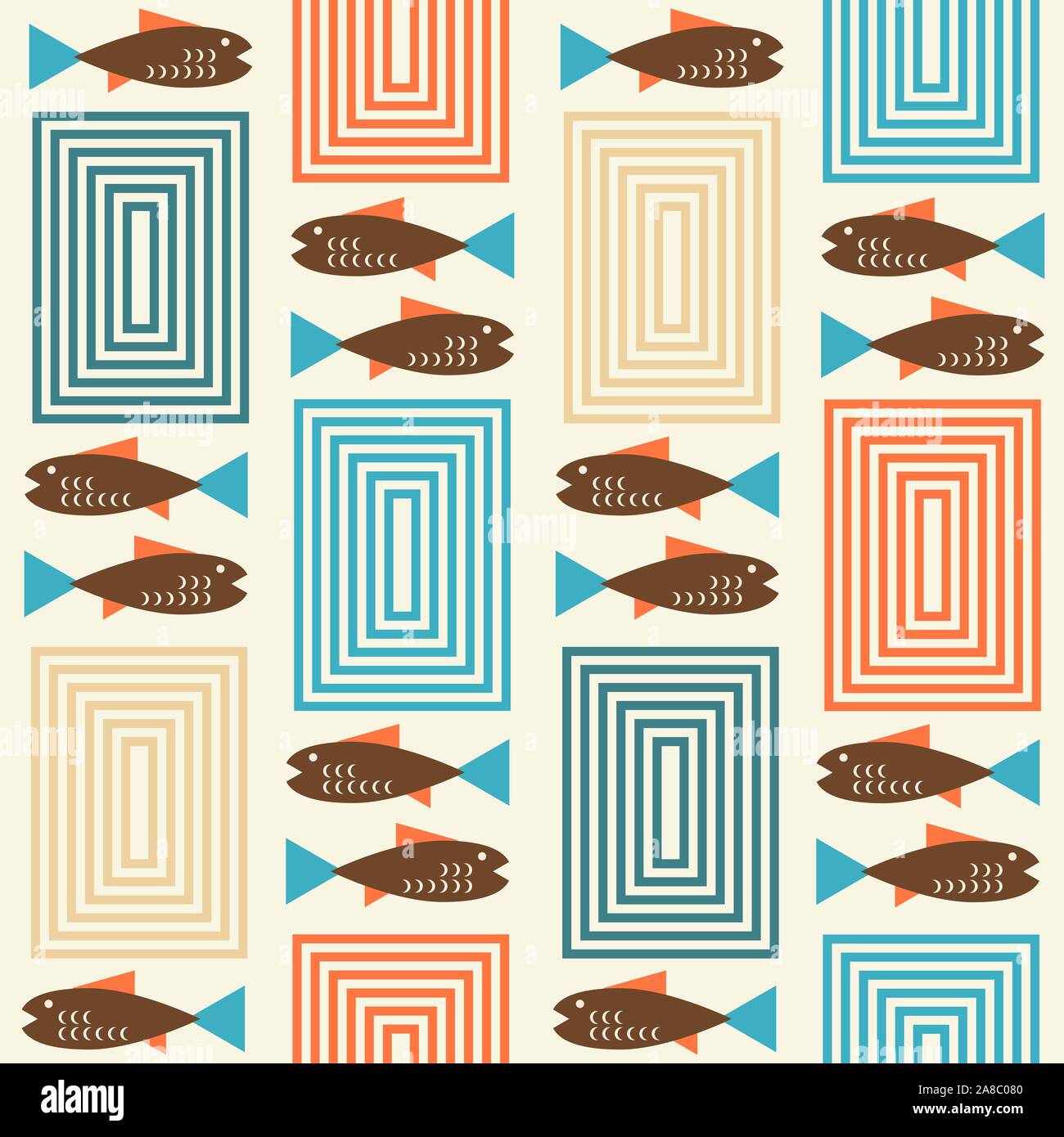 mid century style seamless pattern Stock Vector Image & Art - Alamy