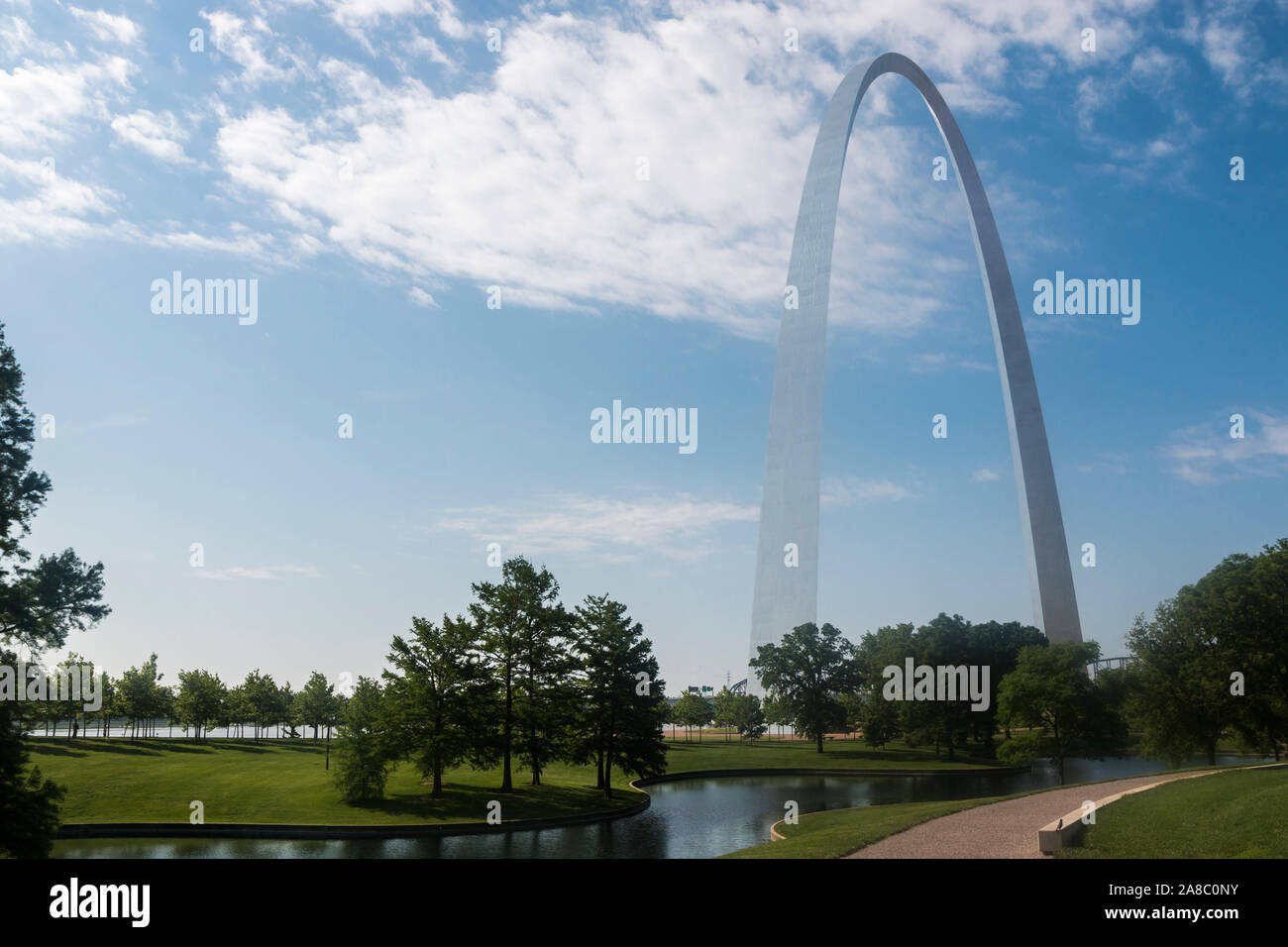 The Gateway Arch of St. Louis during a sunny late morning, part of ...