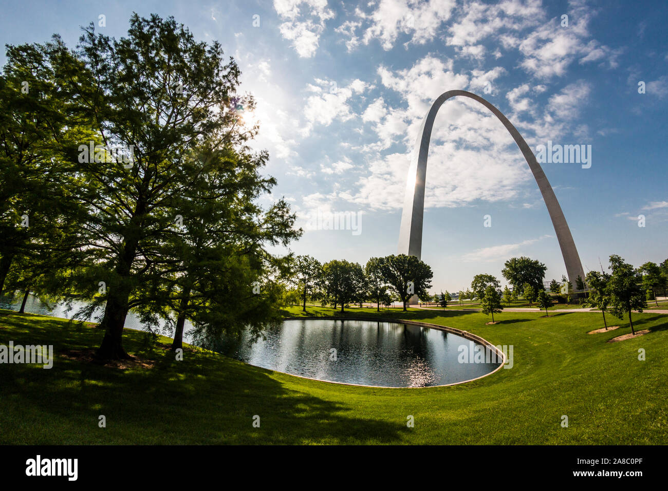 The Gateway Arch of St. Louis during a sunny late morning, part of ...