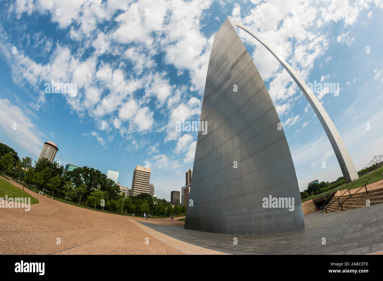 The Gateway Arch of St. Louis during a sunny late morning, part of ...