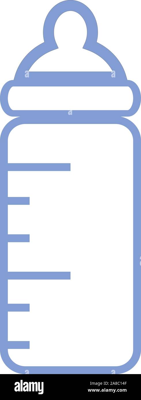 blue baby bottle icon on white background. blue baby bottle sign. flay ...