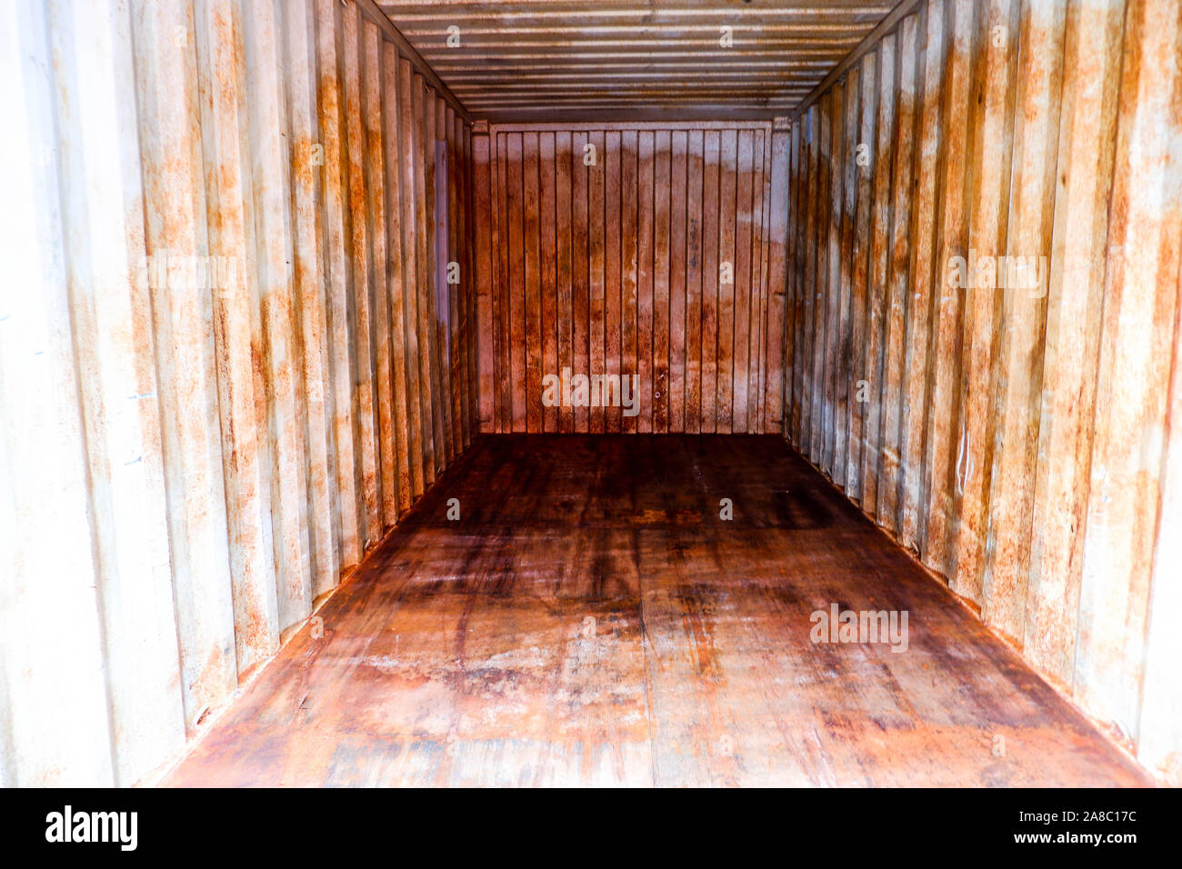 Internal container Old cabinets with rusty walls Stock Photo - Alamy