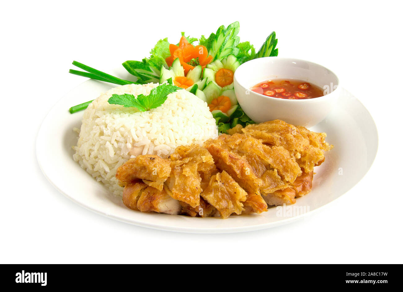 Crispy Fried Chicken With Rice