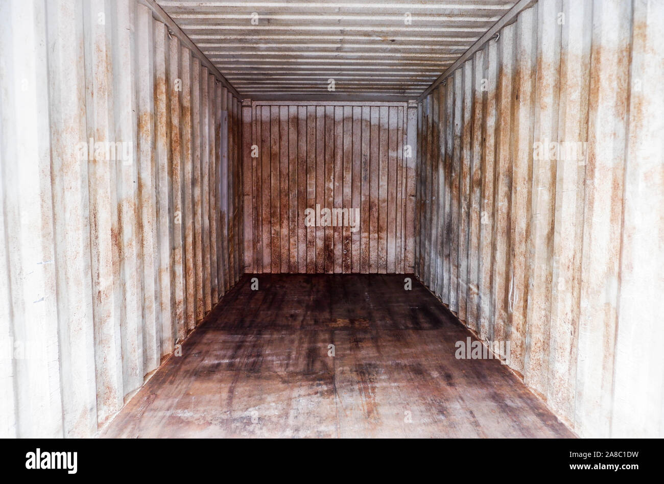 Internal container Old cabinets with rusty walls Stock Photo - Alamy
