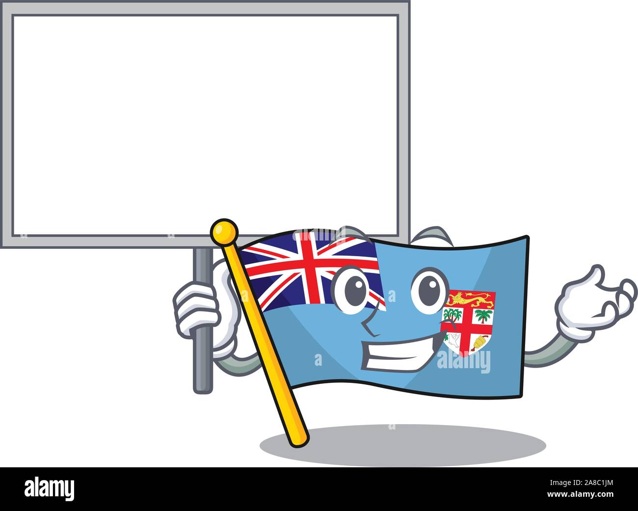 flag fiji isolated in the bring board mascot Stock Vector Image & Art ...