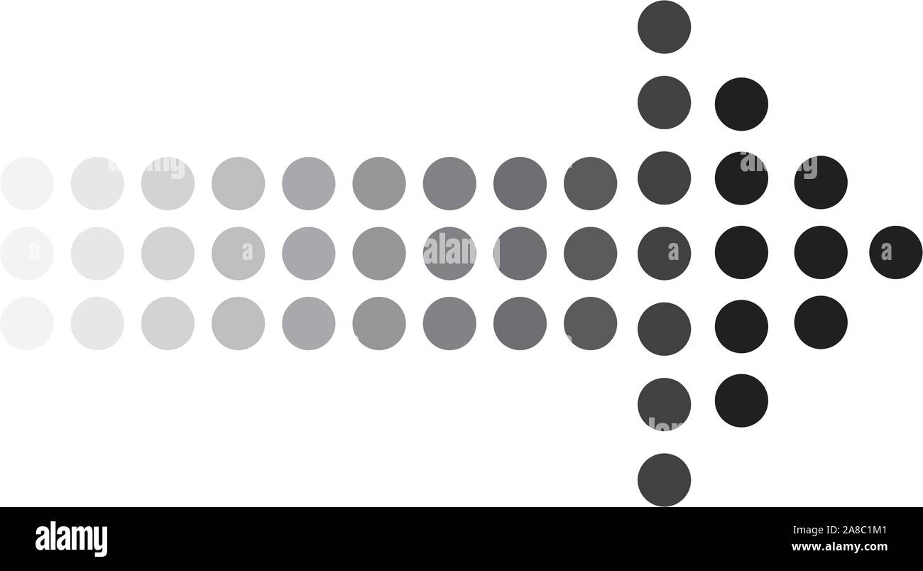 dots arrow icon on white background. dots arrow sign. black dots arrow ...
