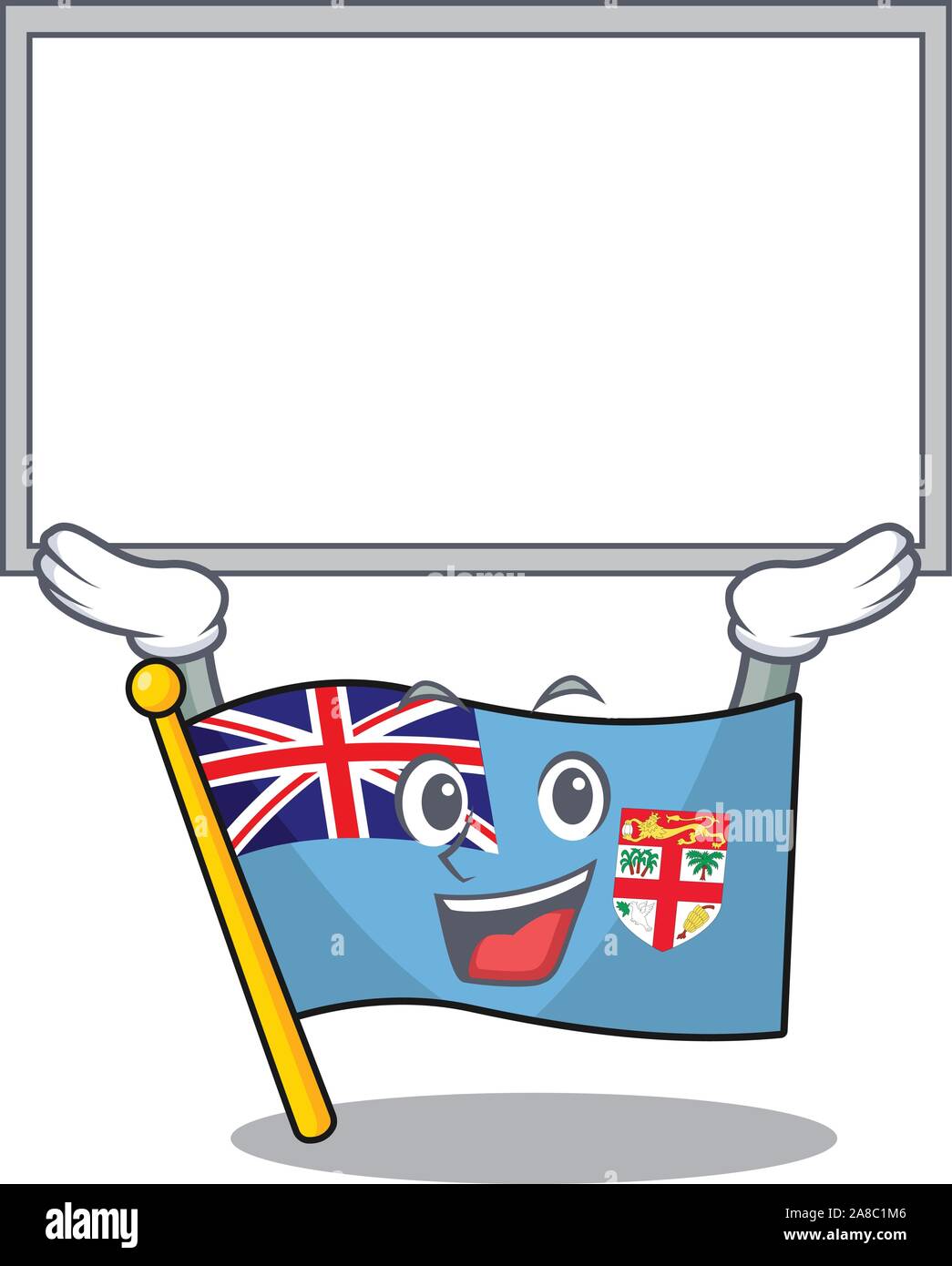 flag fiji isolated in the up board mascot Stock Vector Image & Art - Alamy