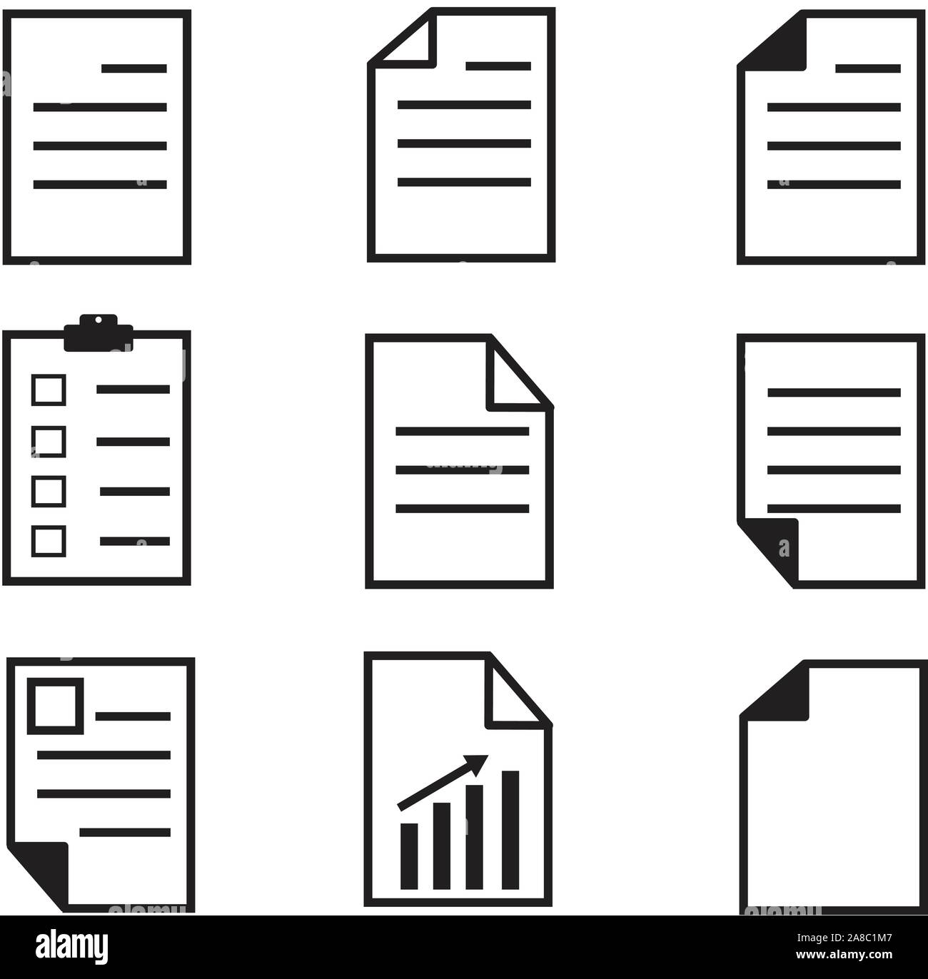 paper icon on white background. set paper icon. paper sign. flatstyle ...