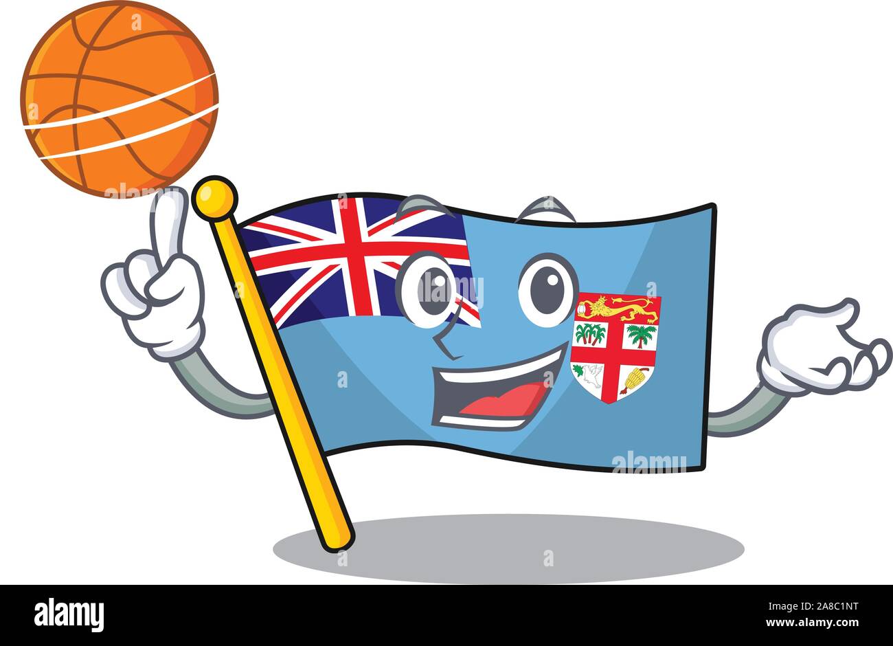 flag fiji isolated in the holding basketball mascot Stock Vector Image ...