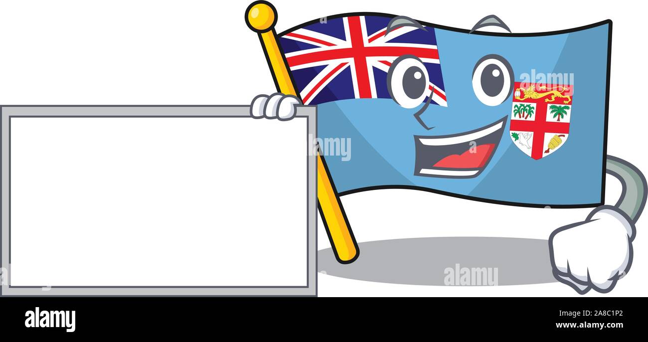 flag fiji isolated in the with board mascot Stock Vector Image & Art ...