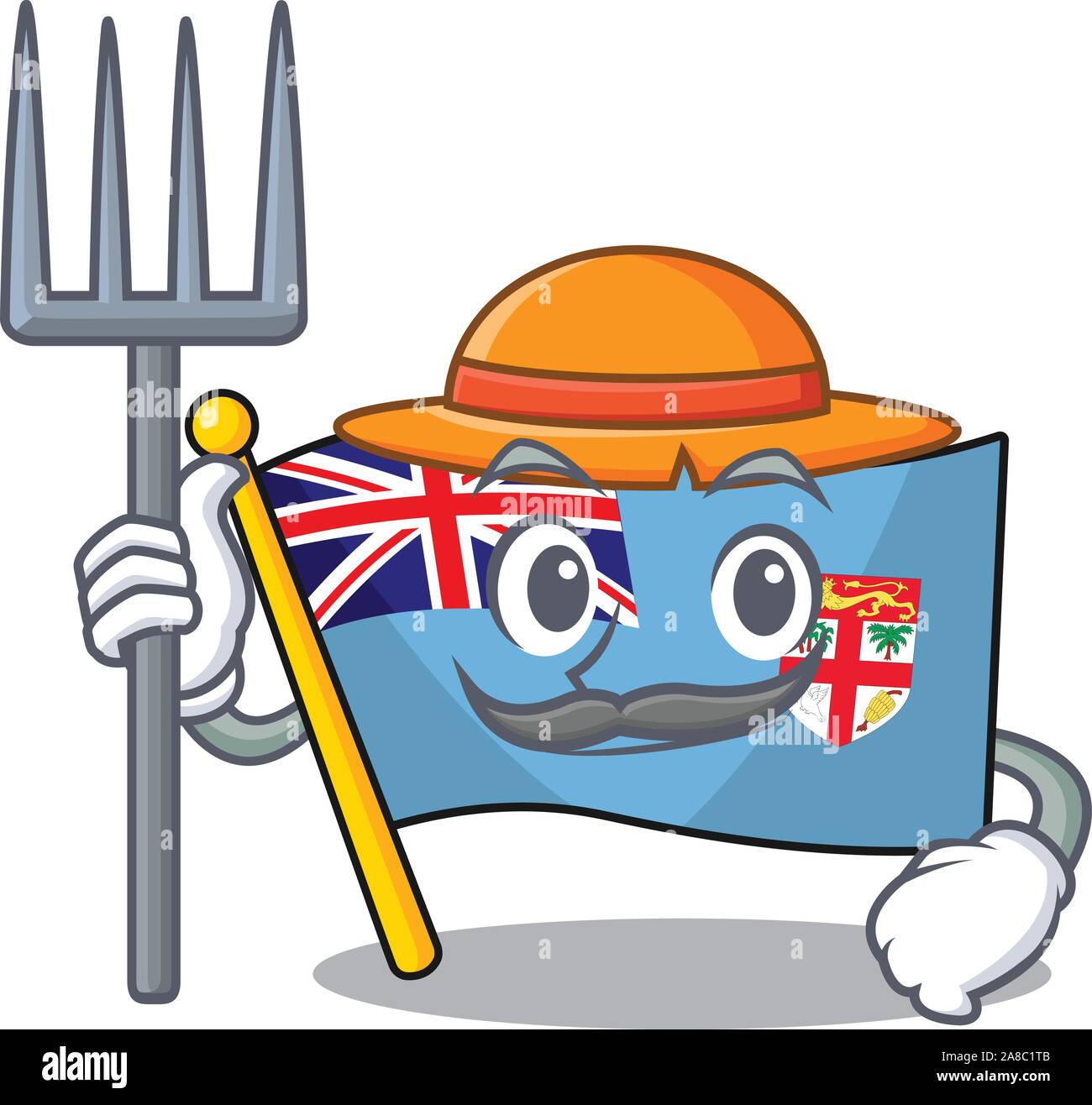 flag fiji isolated in the farmer mascot Stock Vector Image & Art - Alamy