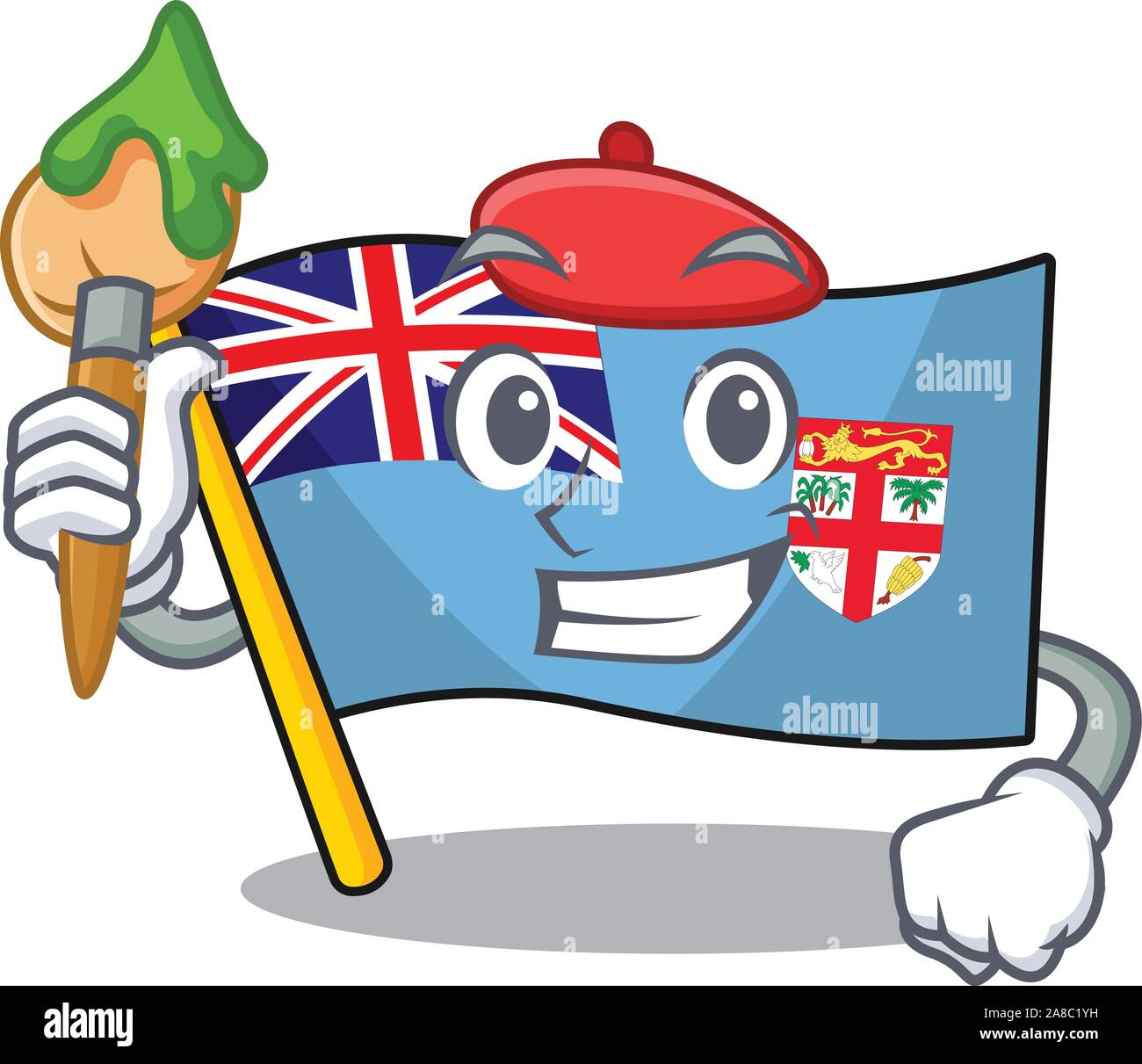 flag fiji isolated in the painter mascot Stock Vector Image & Art - Alamy