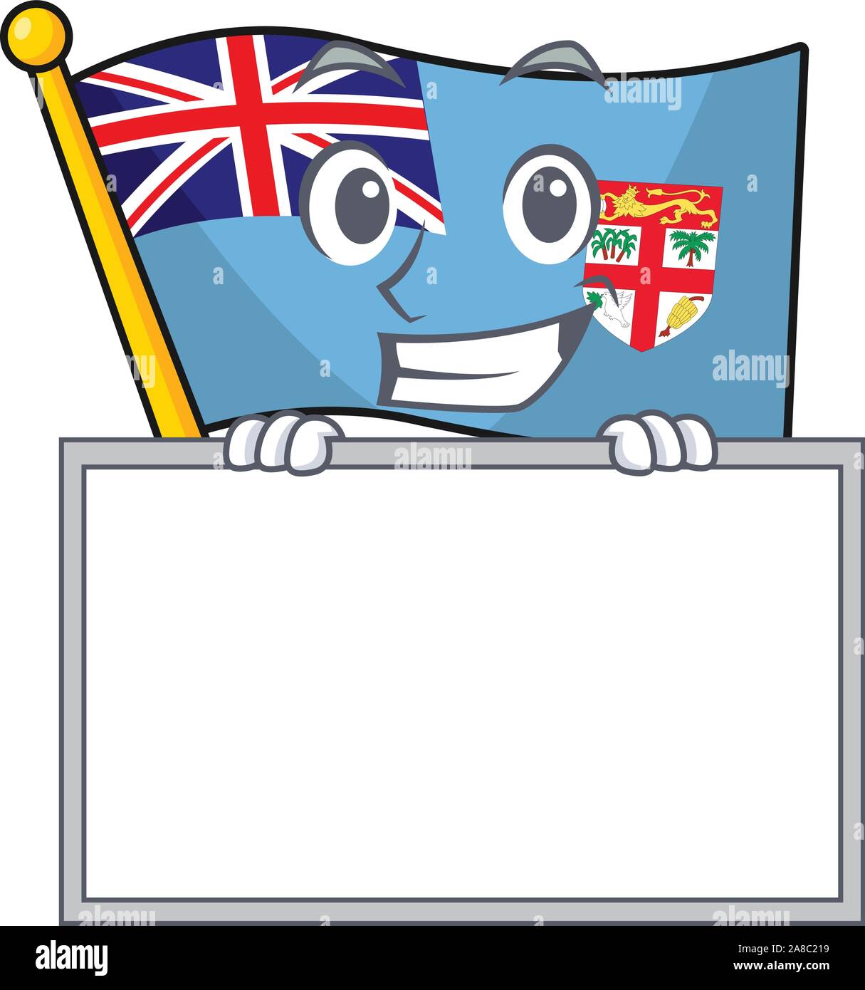 flag fiji isolated in the grinning with board mascot Stock Vector Image ...