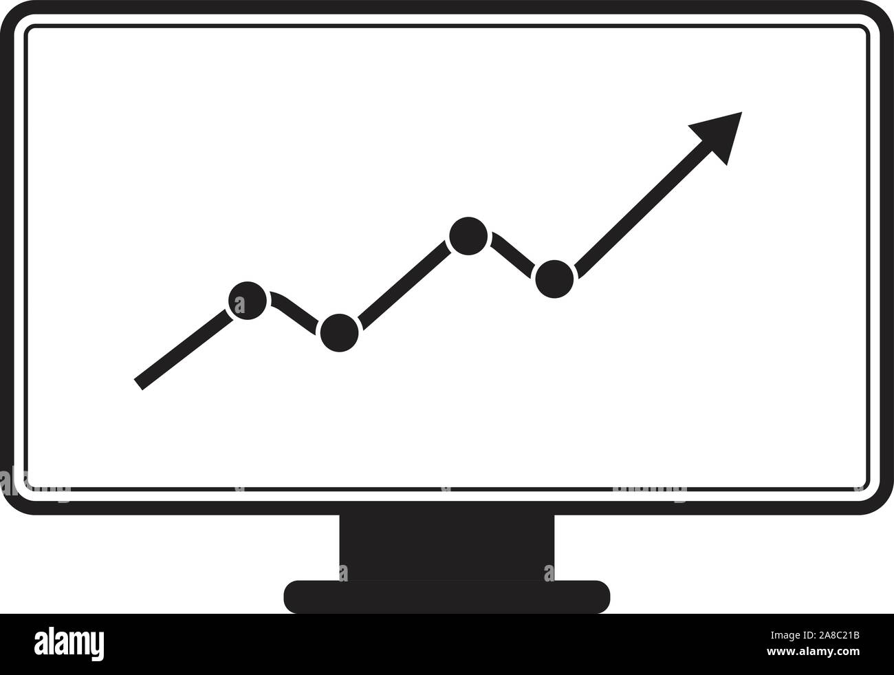 marketing monitor icon on white background. marketing monitor sign ...