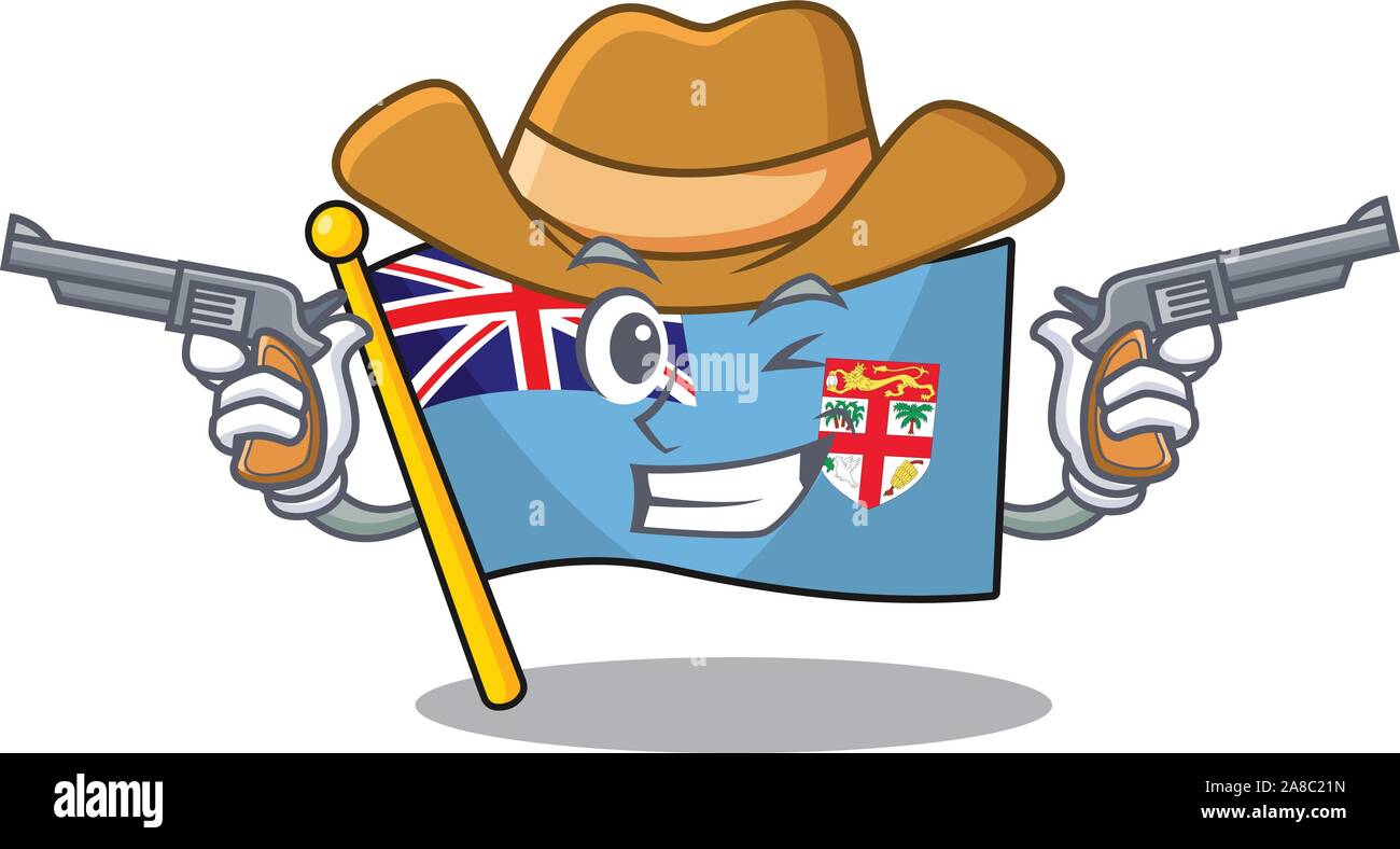 flag fiji isolated in the cowboy mascot Stock Vector Image & Art - Alamy