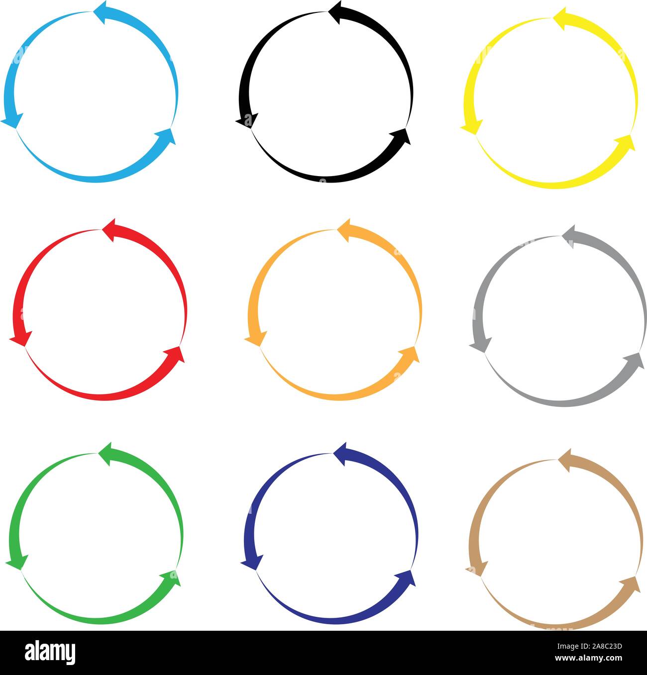 set of arrow color on white background. set of arrow sign. flat style ...