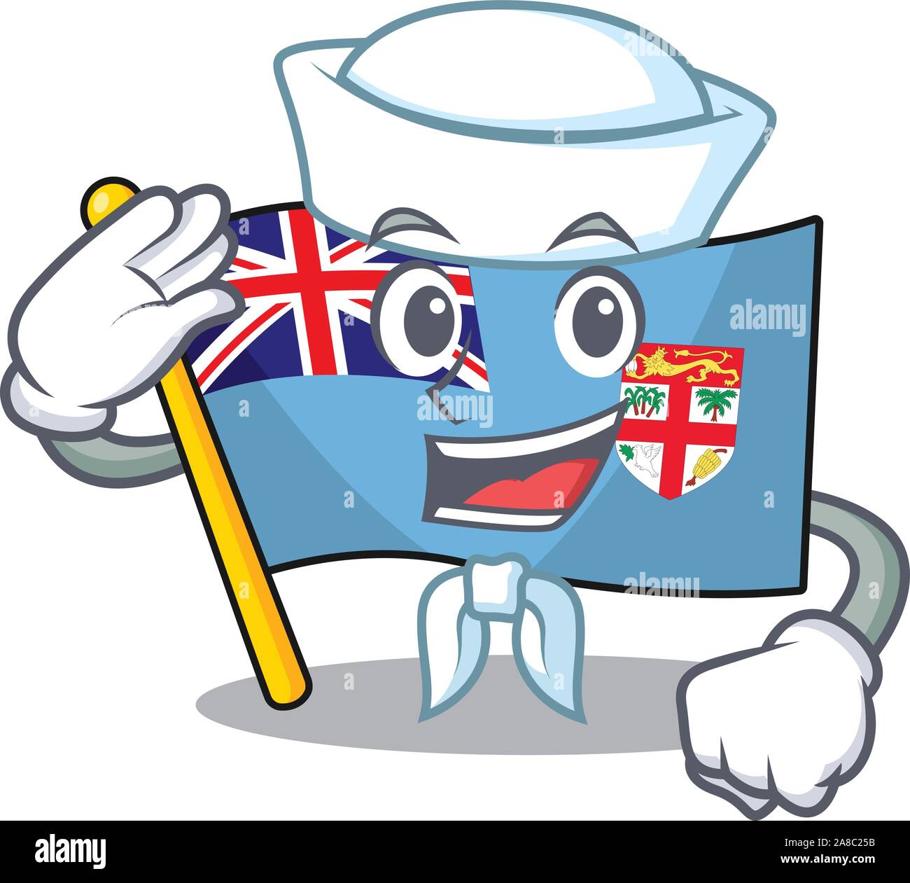 flag fiji isolated in the sailor mascot Stock Vector Image & Art - Alamy