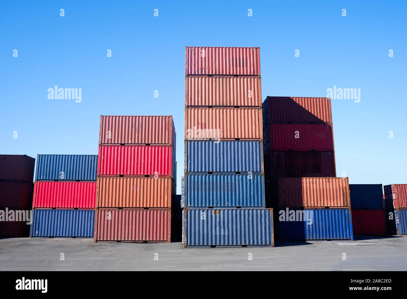 Container stack For importing and exporting goods Stock Photo - Alamy Container stack For importing and exporting goods Stock Photo - Alamy