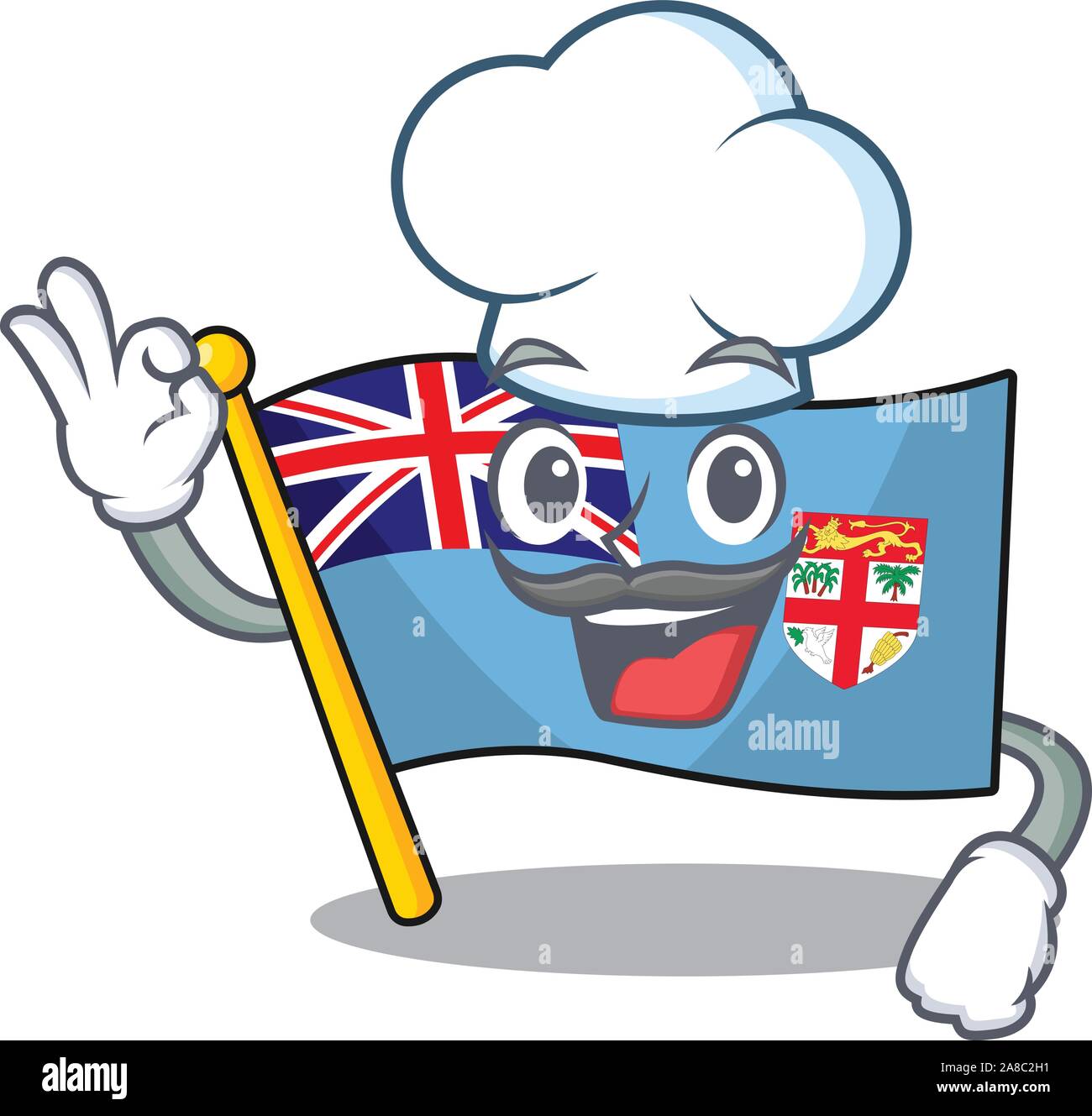flag fiji cartoon chef with the shape Stock Vector Image & Art - Alamy