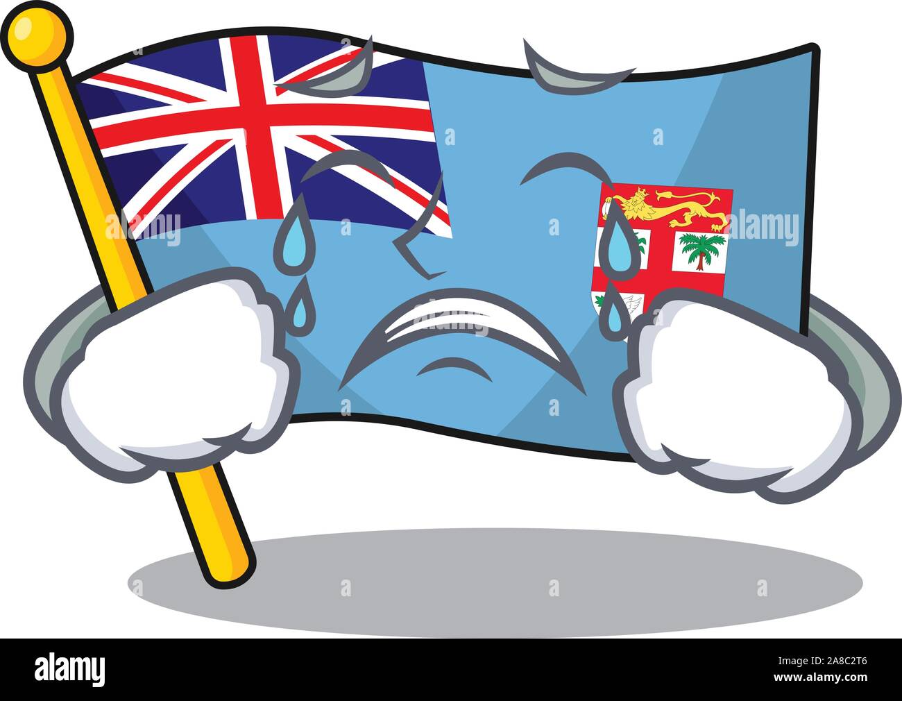 illustration crying flag fiji with character cute Stock Vector Image ...