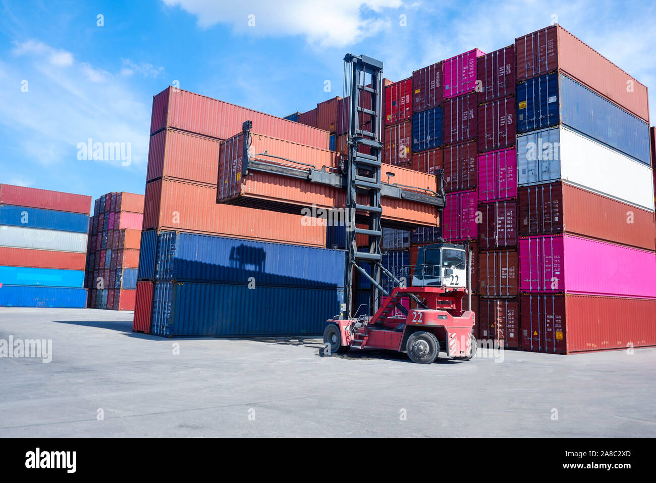 Container shipping In the container yard Stock Photo - Alamy