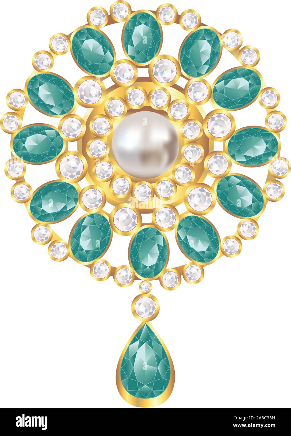 Emerald pendant Stock Vector Images - Alamy