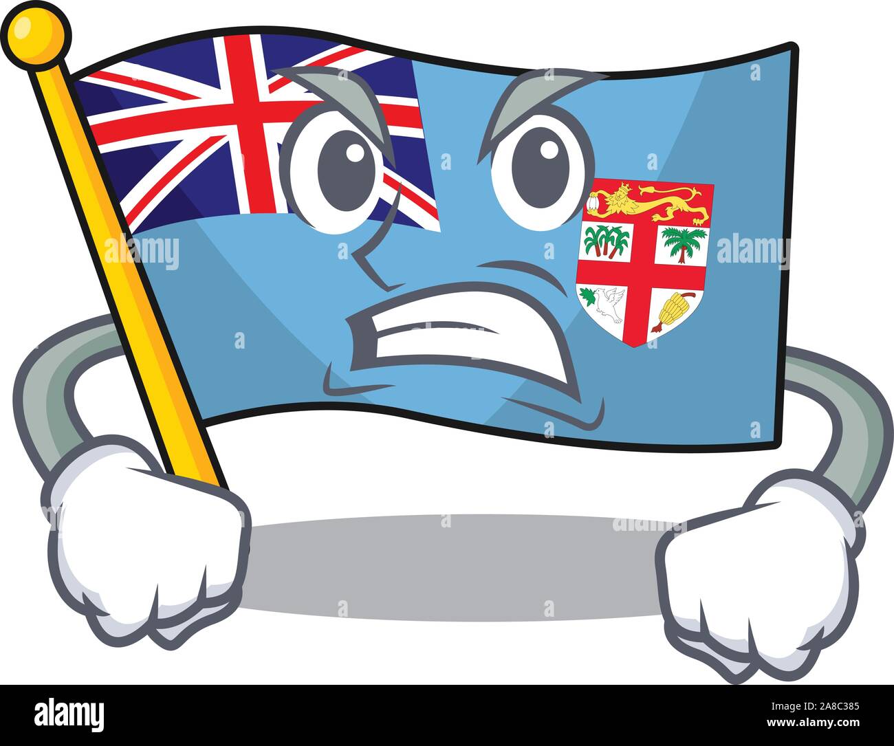 illustration angry flag fiji with character cute Stock Vector Image ...