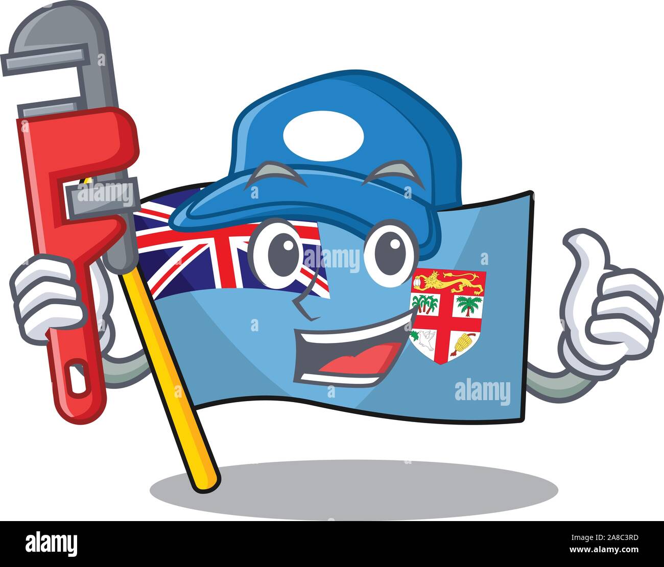happy flag fiji cartoon with plumber character Stock Vector Image & Art ...