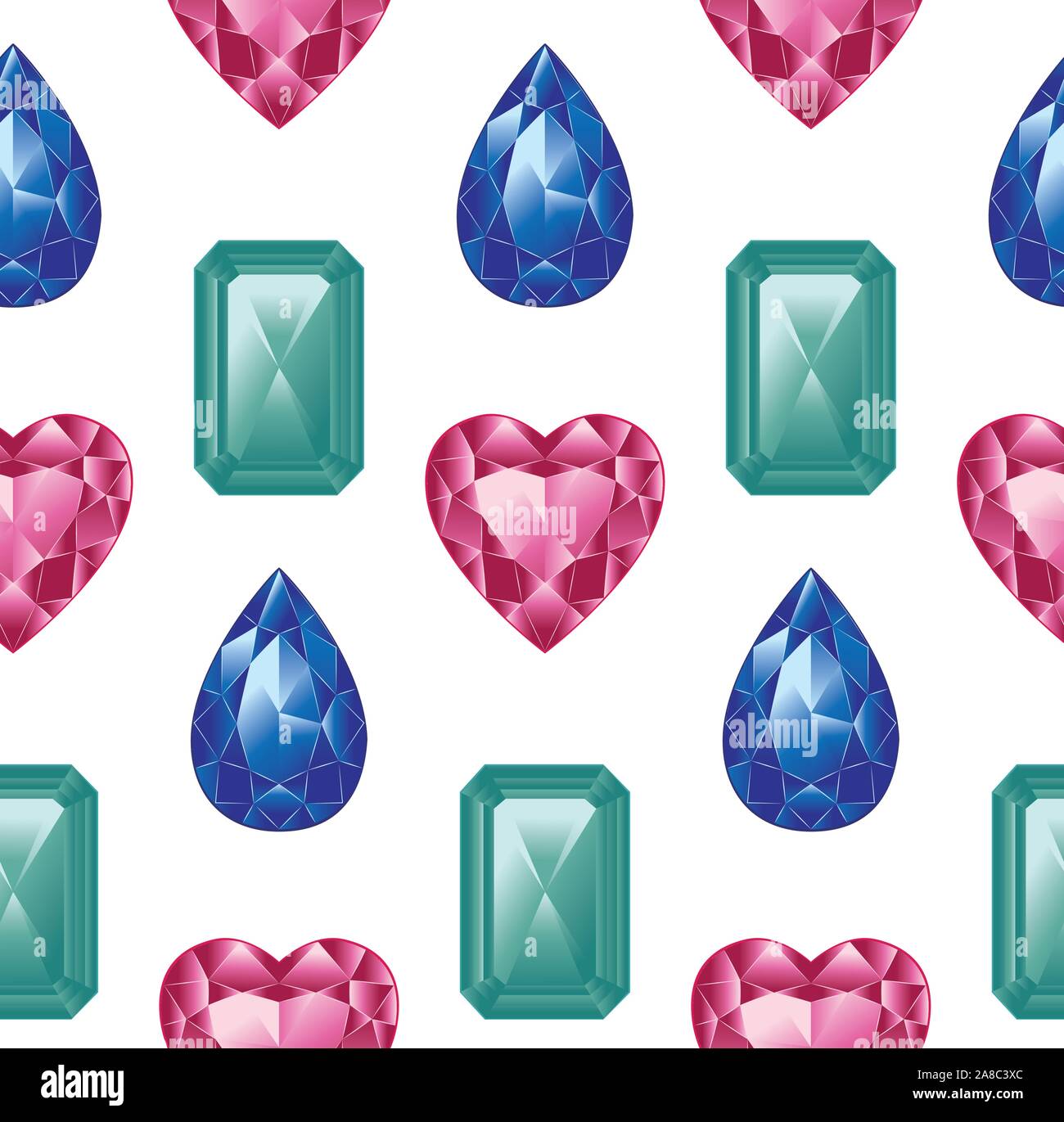 Precious different colors and shapes gemstones, crystals, diamonds ...