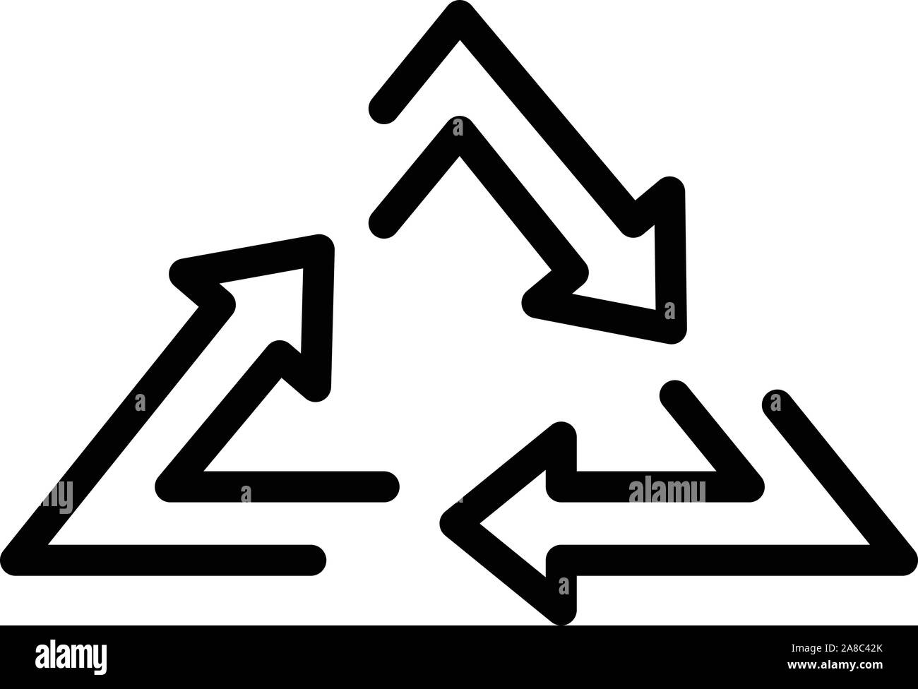 Recycling triangle icon, outline style Stock Vector Image & Art - Alamy