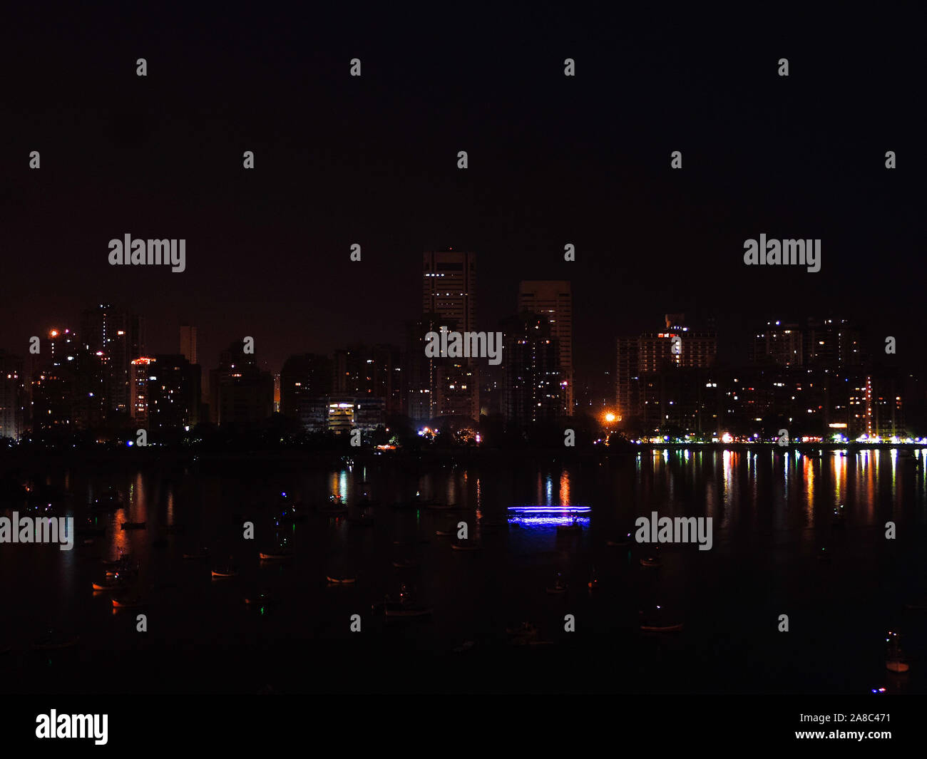 Skyline at night, Mumbai, Maharashtra, India Stock Photo - Alamy