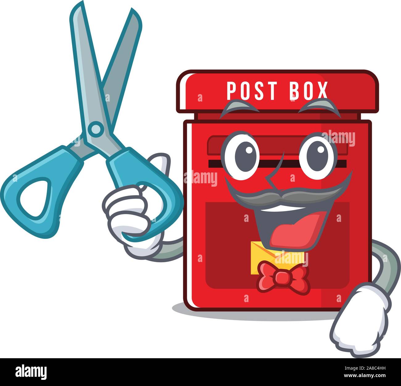 barber happy mailbox in with cartoon cute Stock Vector Image & Art - Alamy