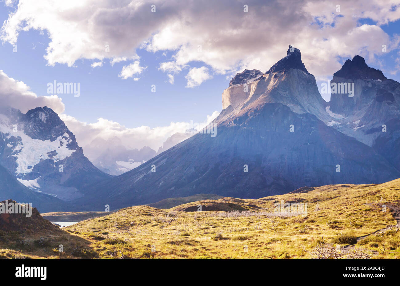Beautiful mountain landscapes in Torres Del Paine National Park, Chile ...