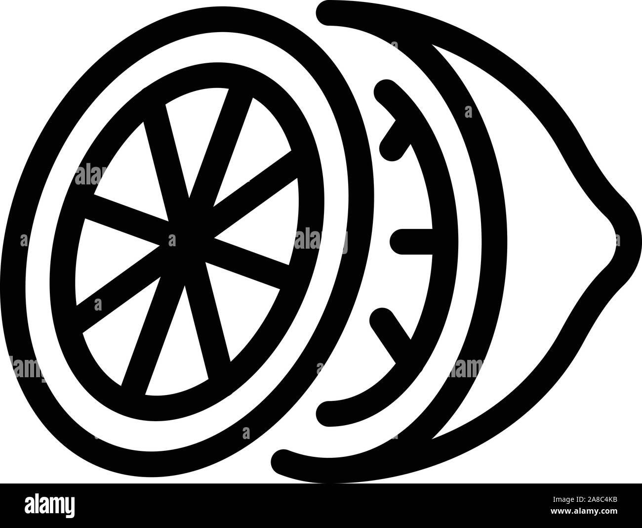 Cutted lemon icon, outline style Stock Vector Image & Art - Alamy